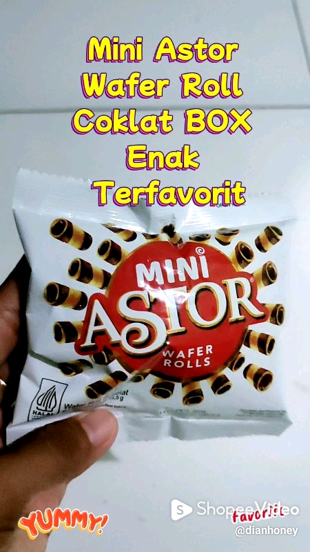 Mini Astor Wafer Roll Coklat BOX | Shopee Video Indonesia