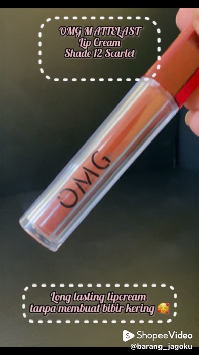 OMG Lip Cream Matte Shade 12 | Shopee Video Indonesia
