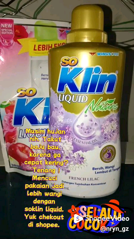 Detergent pilihan di musim hujan, ya soklin liquid. | Shopee Video ...