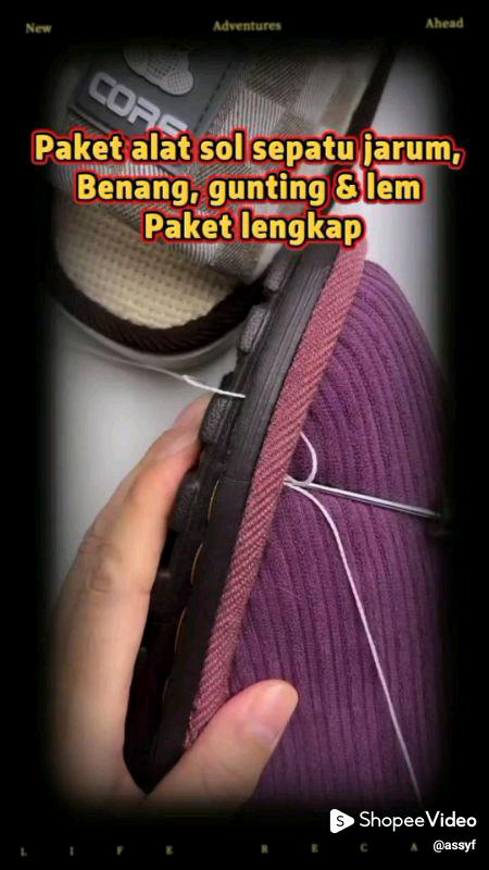 Paket alat sol sepatu jarum, benang, gunting & lem paket lengkap ...